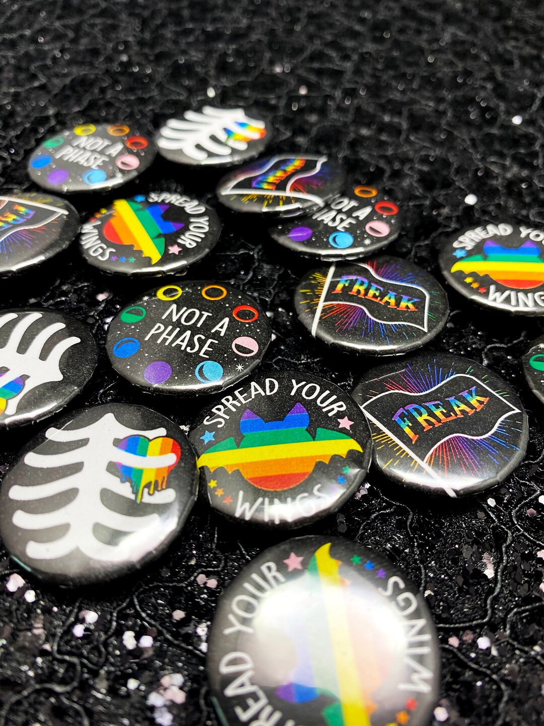 Proud and Spooky Rainbow in the Dark Pride Buttons Set of 4 - Etsy