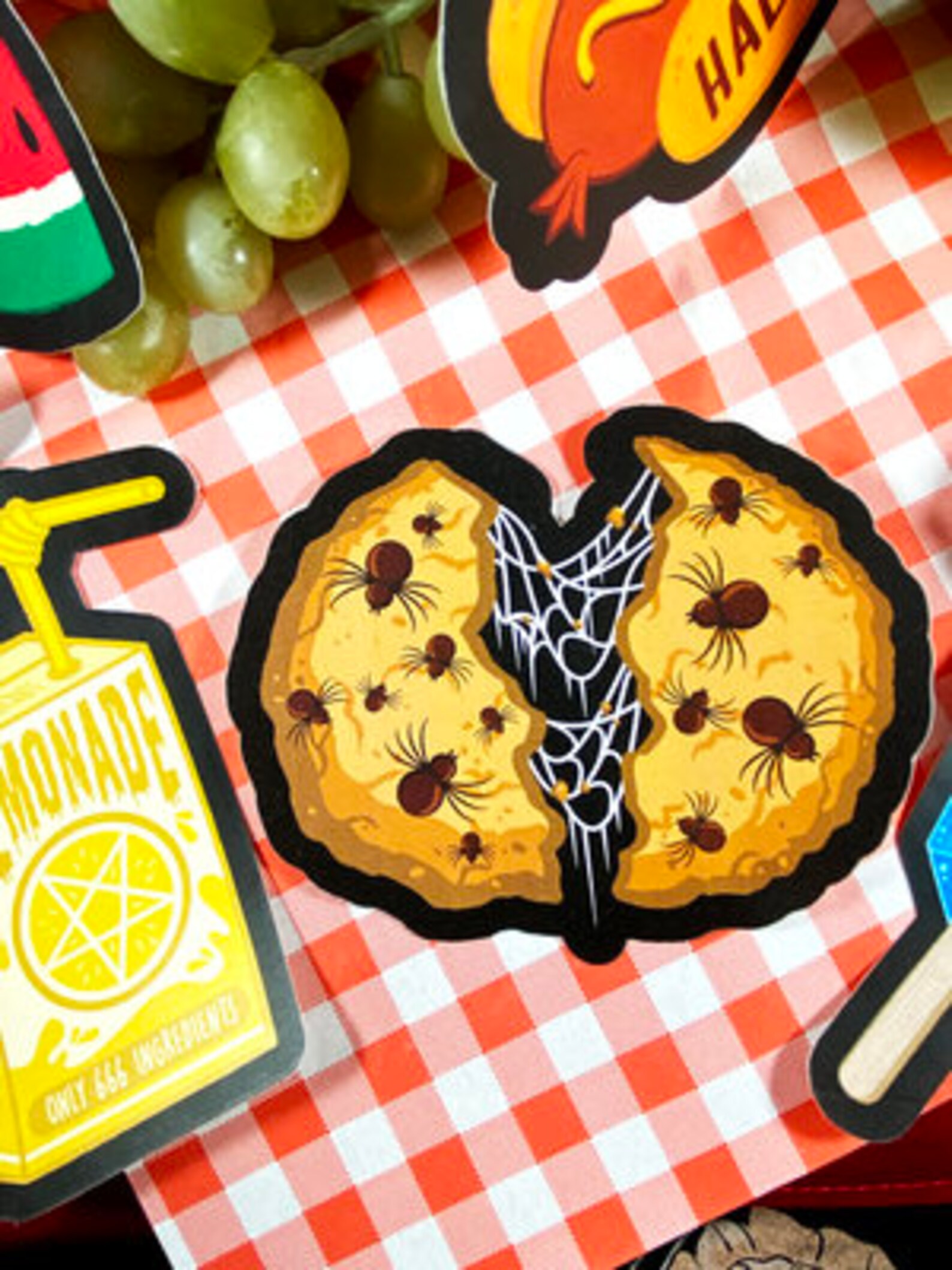 Haunted Picnic Summerween Set of 7 Weatherproof Stickers - Etsy