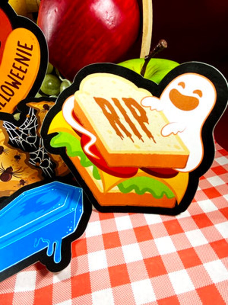 Haunted Picnic Summerween Set of 7 Weatherproof Stickers - Etsy