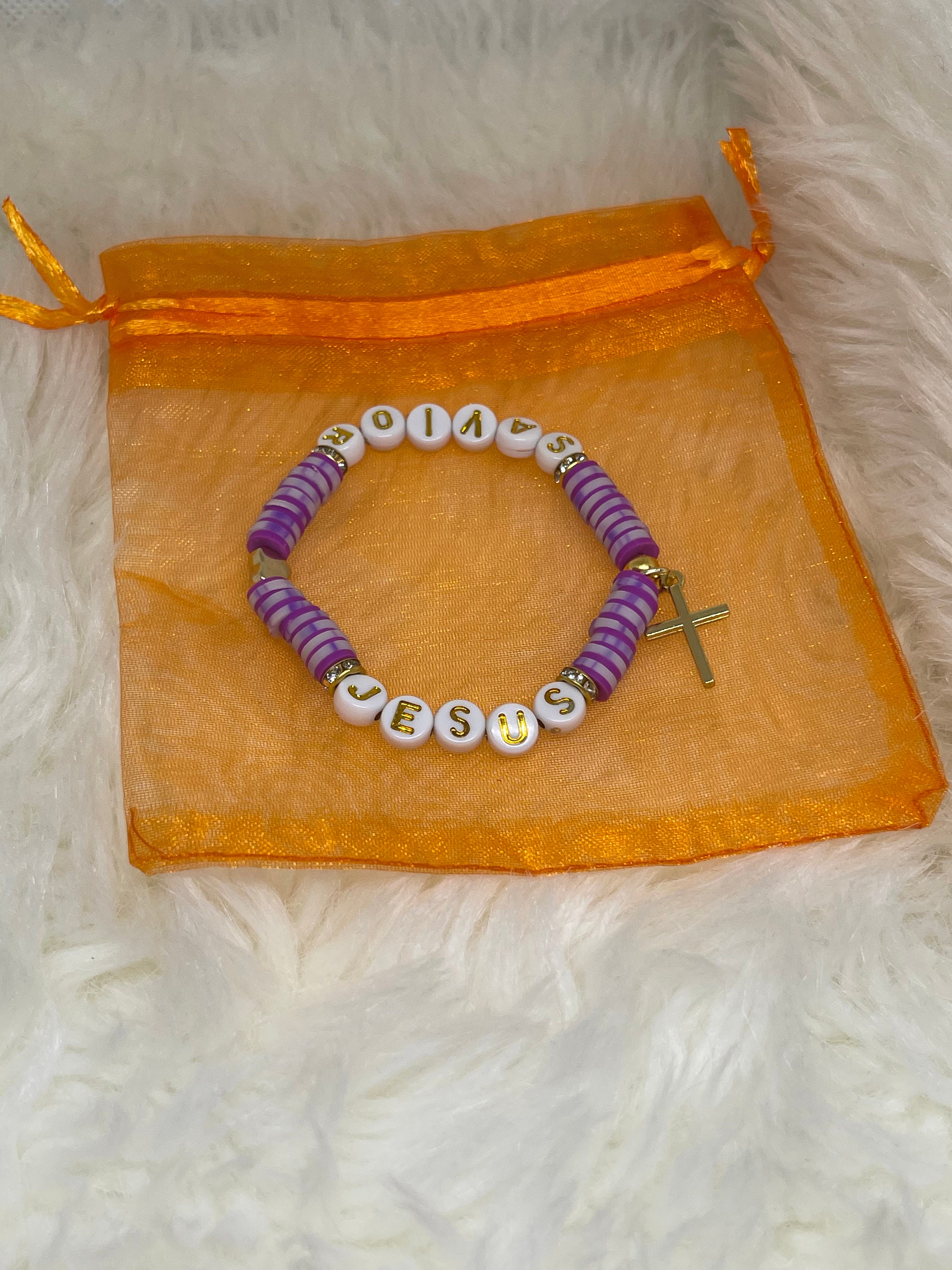 Jesus Savior Clay Beaded Bracelet Names of God Includes Charity ...