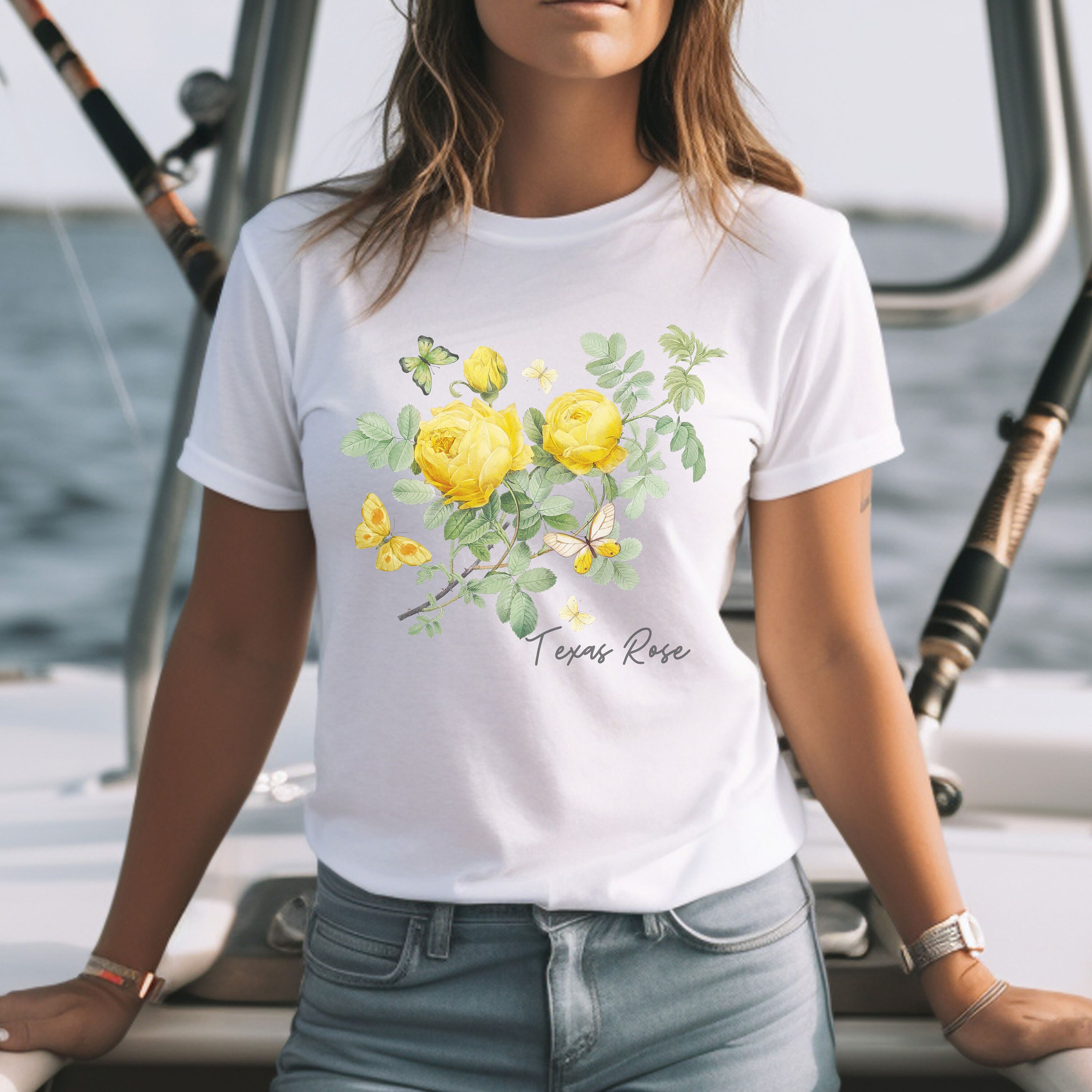 Yellow Rose of Texas Tee, Rose T-shirt, Flower Shirt, Texas Gift, Gift ...