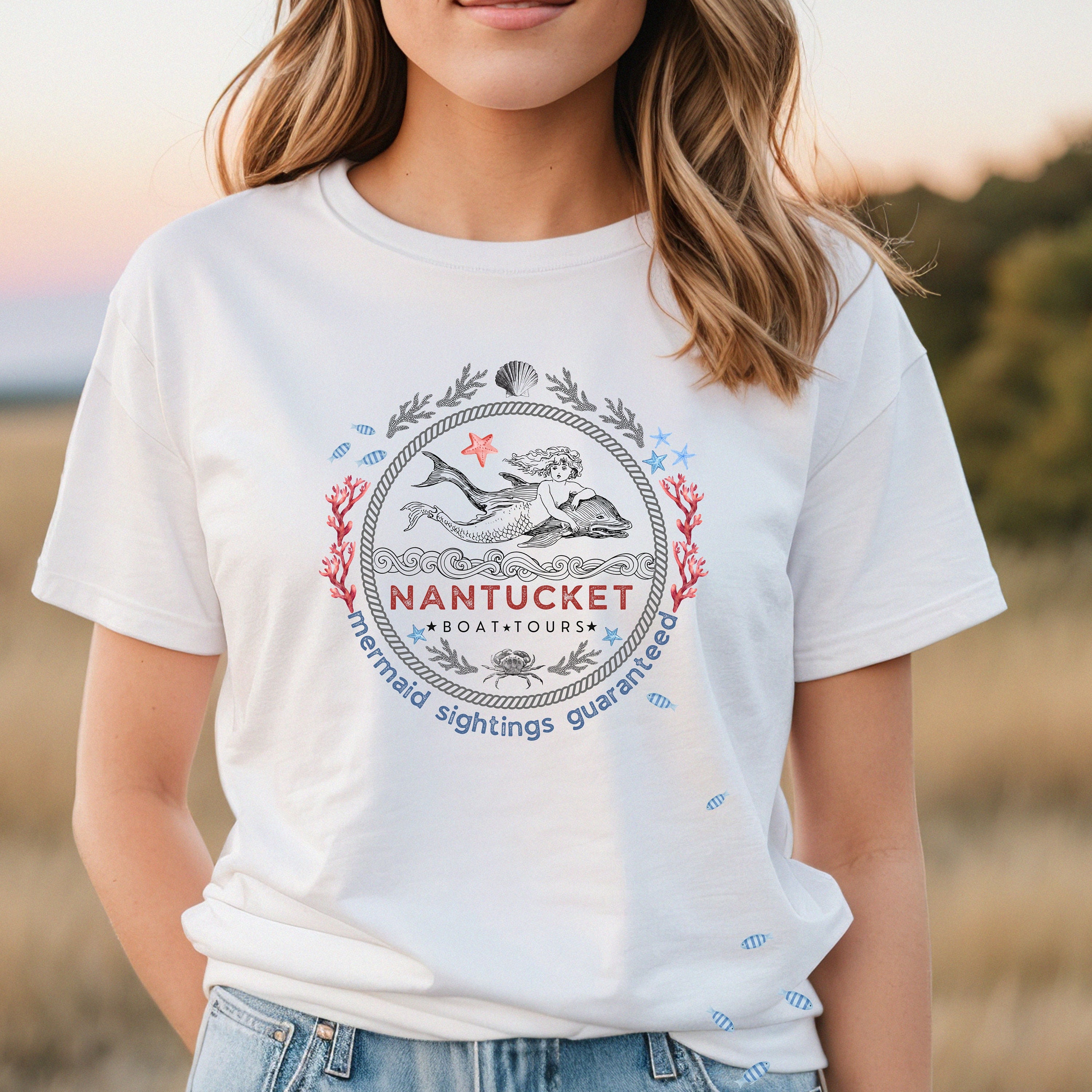 Nantucket Boat Tour Tee, Mermaid Sightings Gauranteed Cute Nautical ...