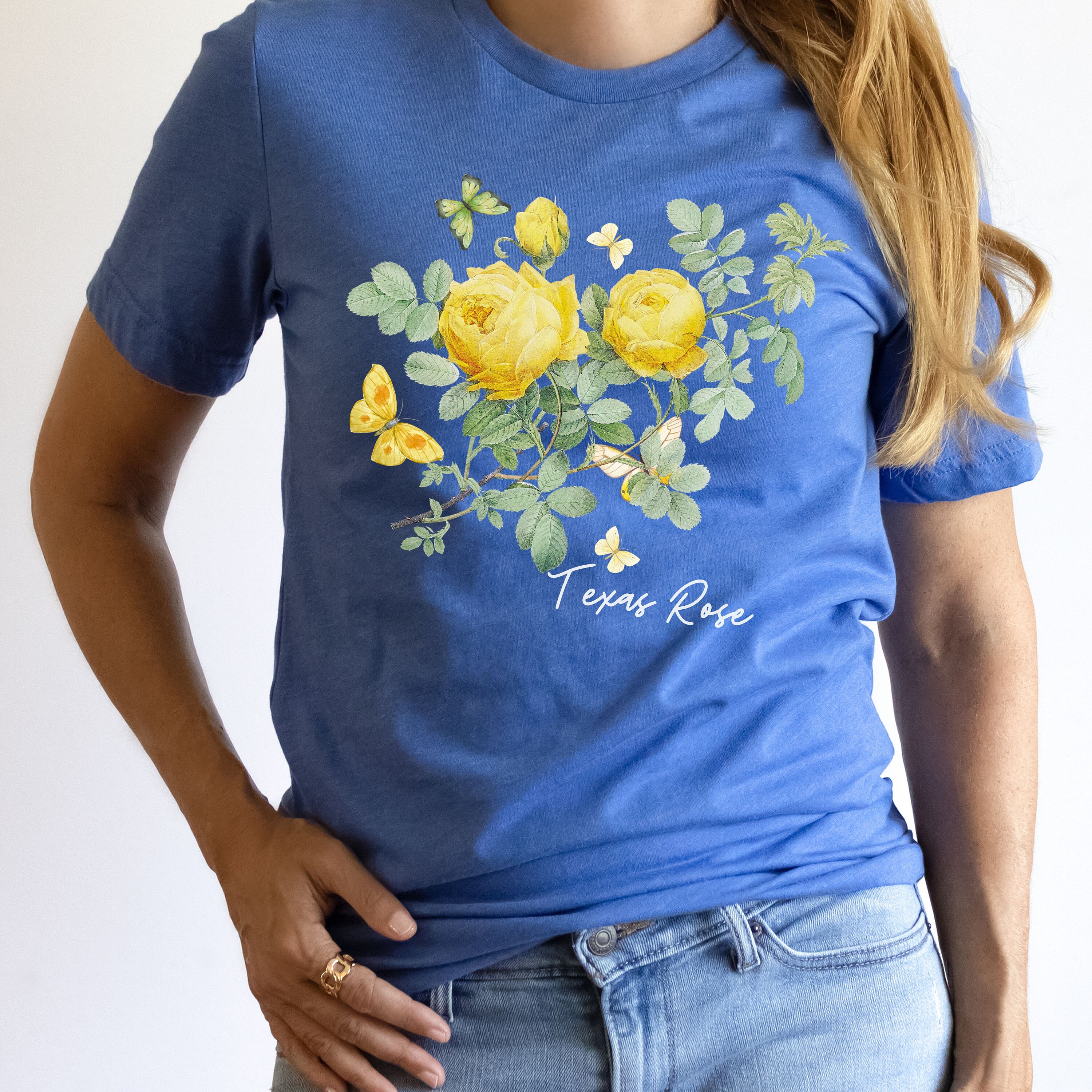 Yellow Rose of Texas Tee, Rose T-shirt, Flower Shirt, Texas Gift, Gift ...