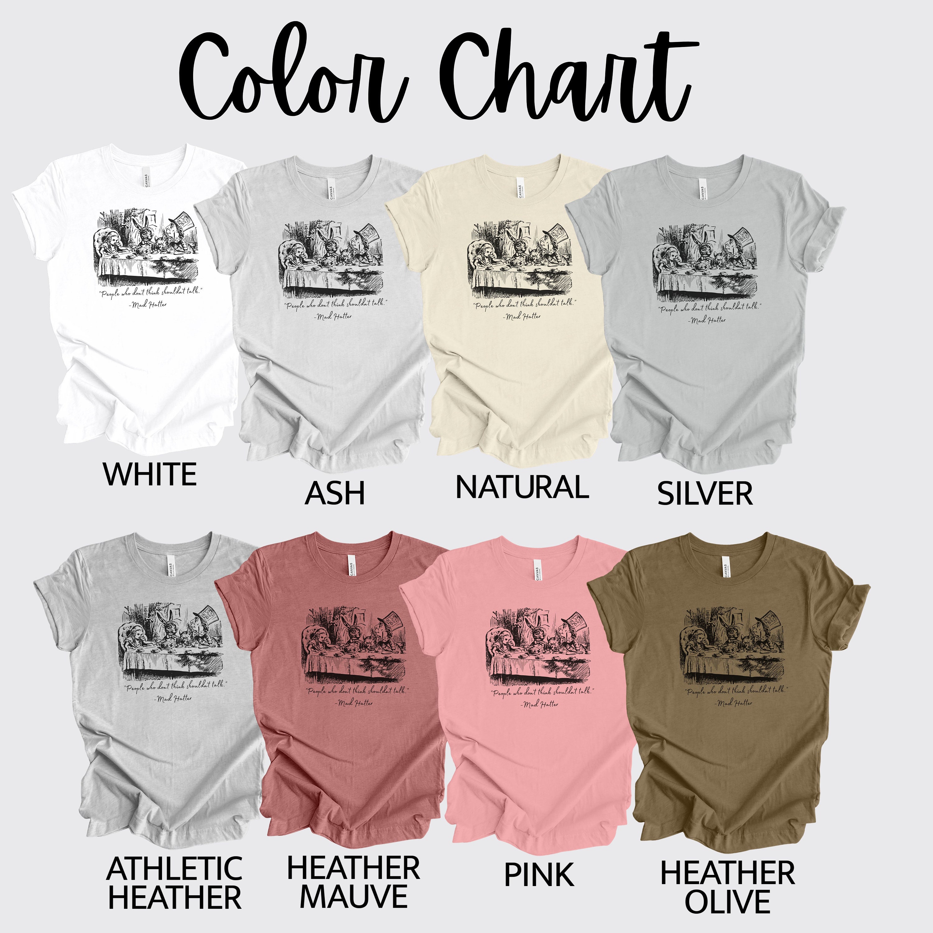 Alice in Wonderland Tee, Mad Hatter Quote Shirt, Nostalgia Tee, Book ...