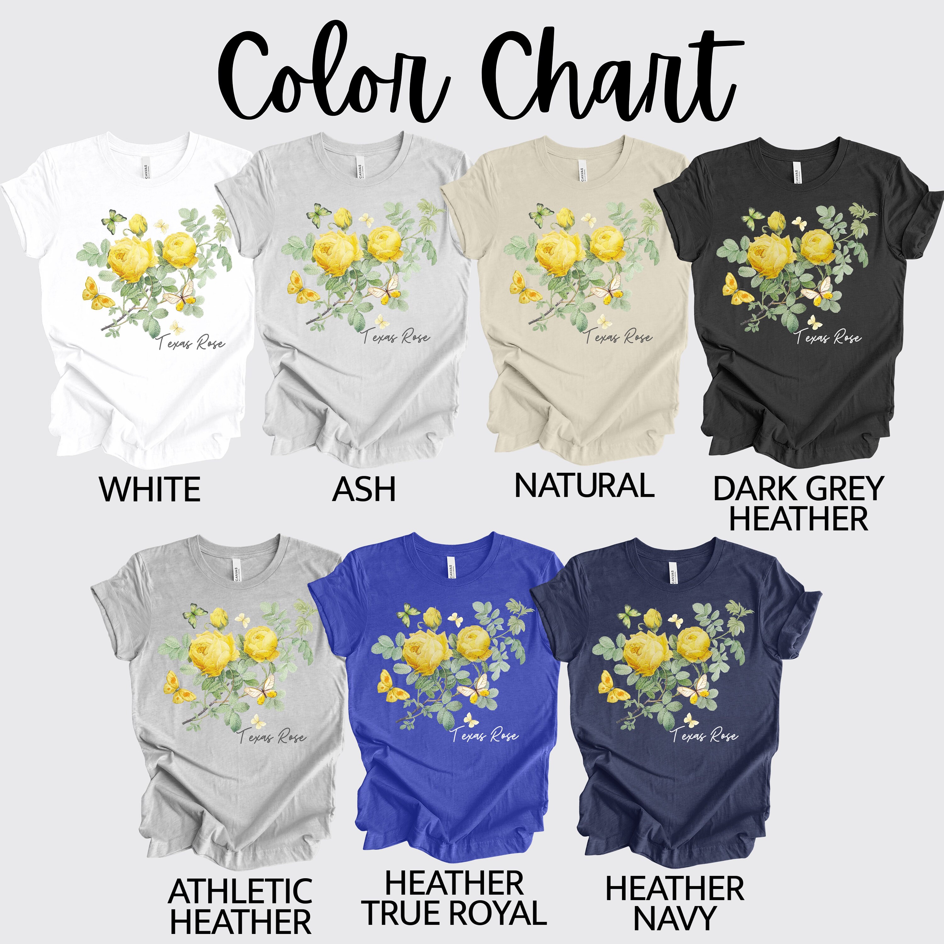 Yellow Rose of Texas Tee, Rose T-shirt, Flower Shirt, Texas Gift, Gift ...