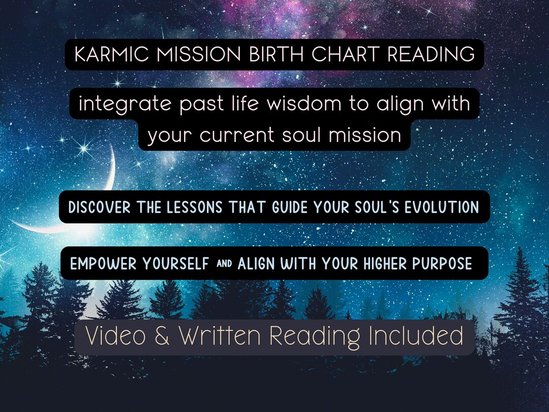 Karmic Mission Birth Chart Reading Past Life Reading Lunar Nodes Soul ...
