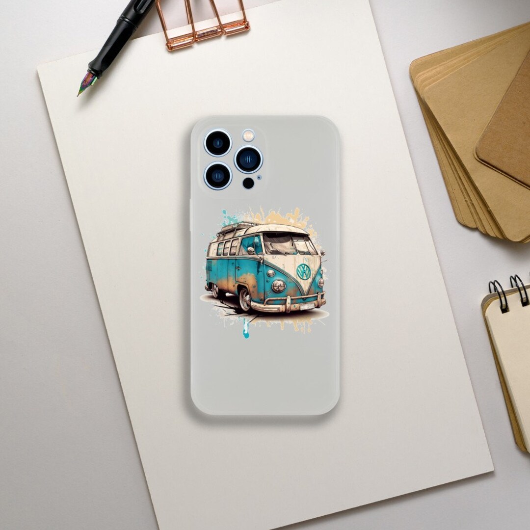 Classic Vintage VW Camper Sketch Design From Retro Rides - Etsy