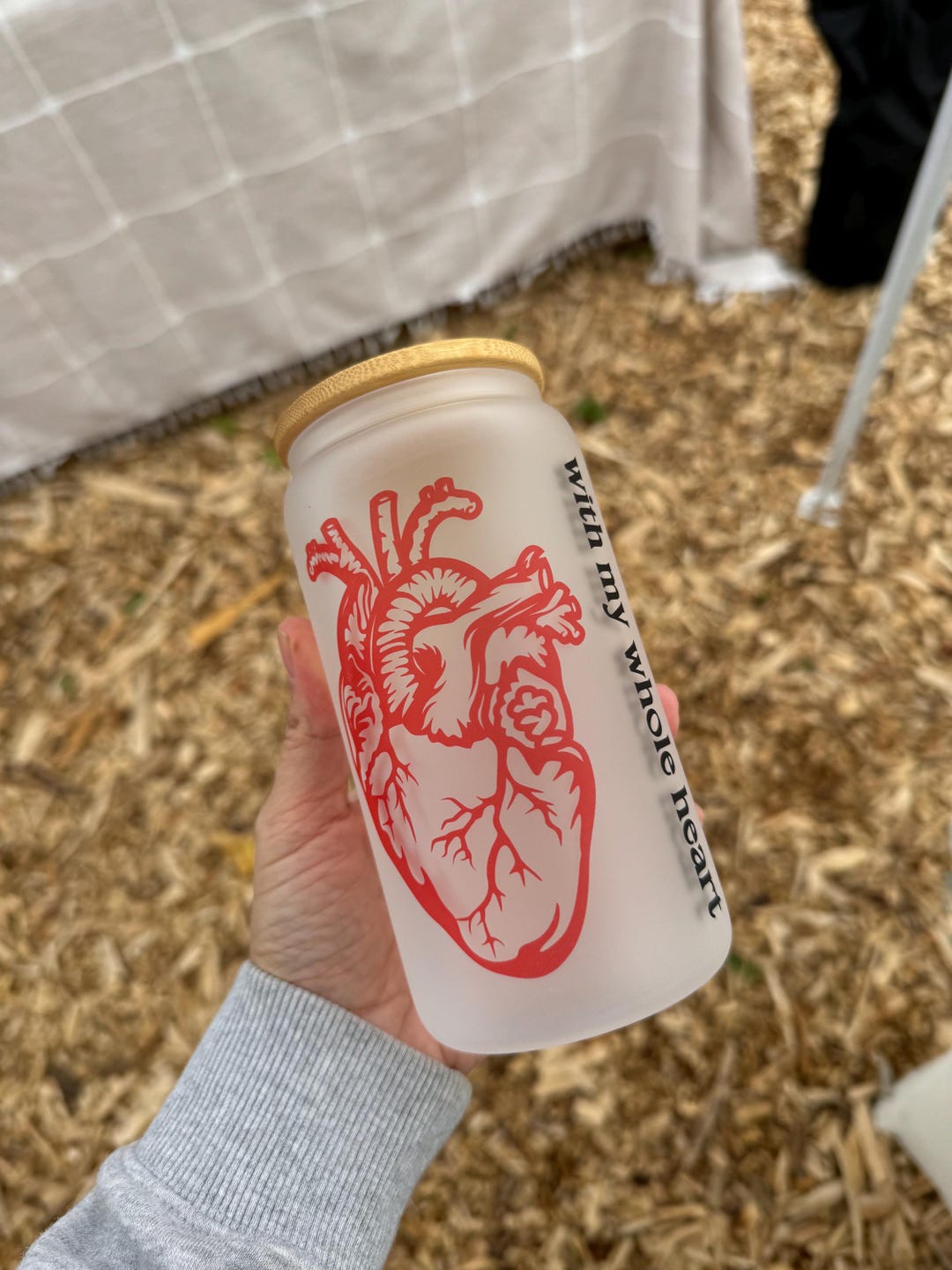 16oz Glass Cup- Anatomy Heart Cup- Valentine’s Day Cup- Heart Glass Cup ...