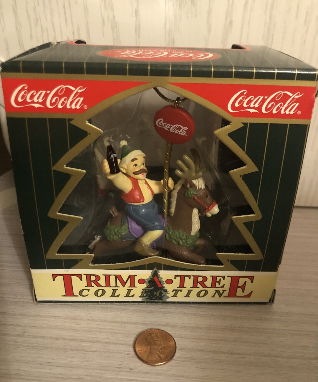 Coca Cola Trim-a-tree Collection, Elf on Reindeer Ornament - Etsy