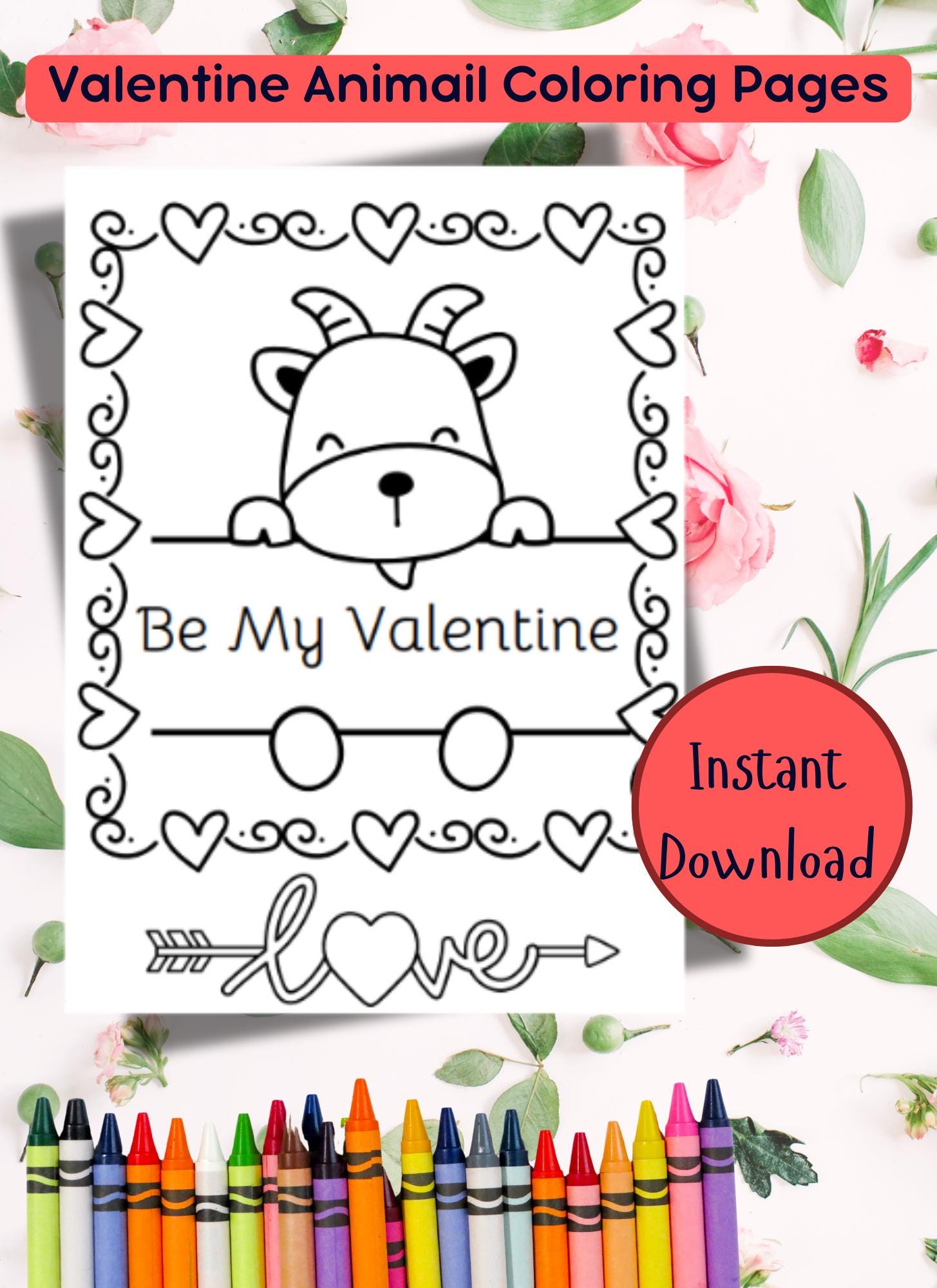Valentine Animal Coloring Sheets, Valentine Coloring Sheets, Printable ...