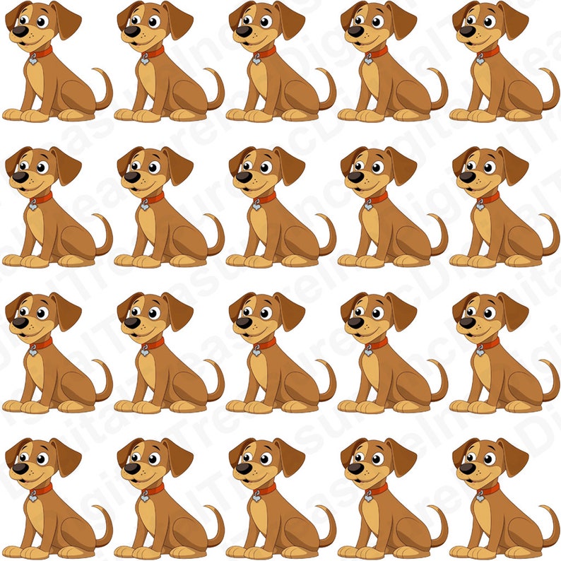 Young Pup Clipart Plus Digital Pattern - Etsy