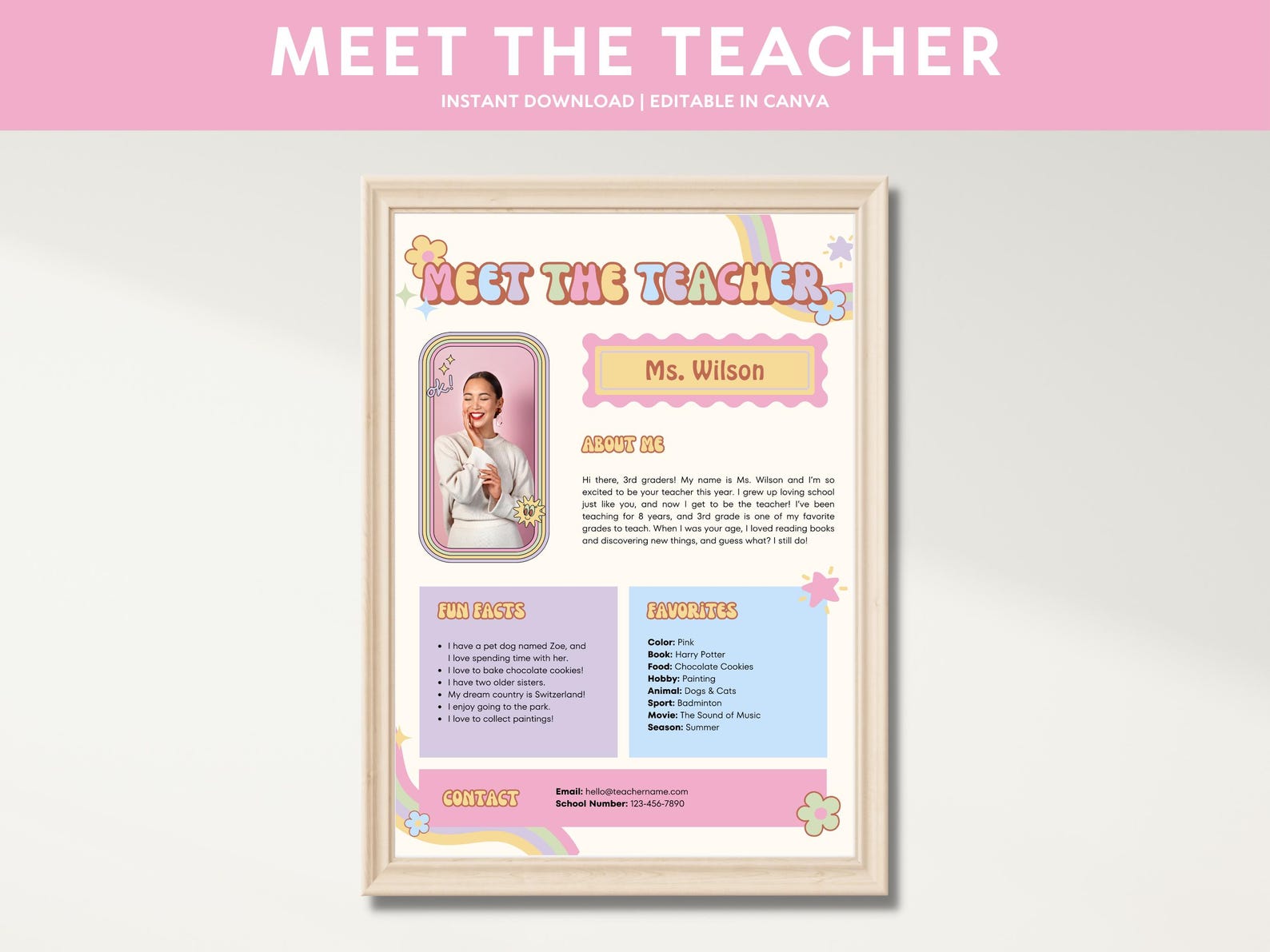 Meet the Teacher Classroom Printable Template, Canva Editable Template ...