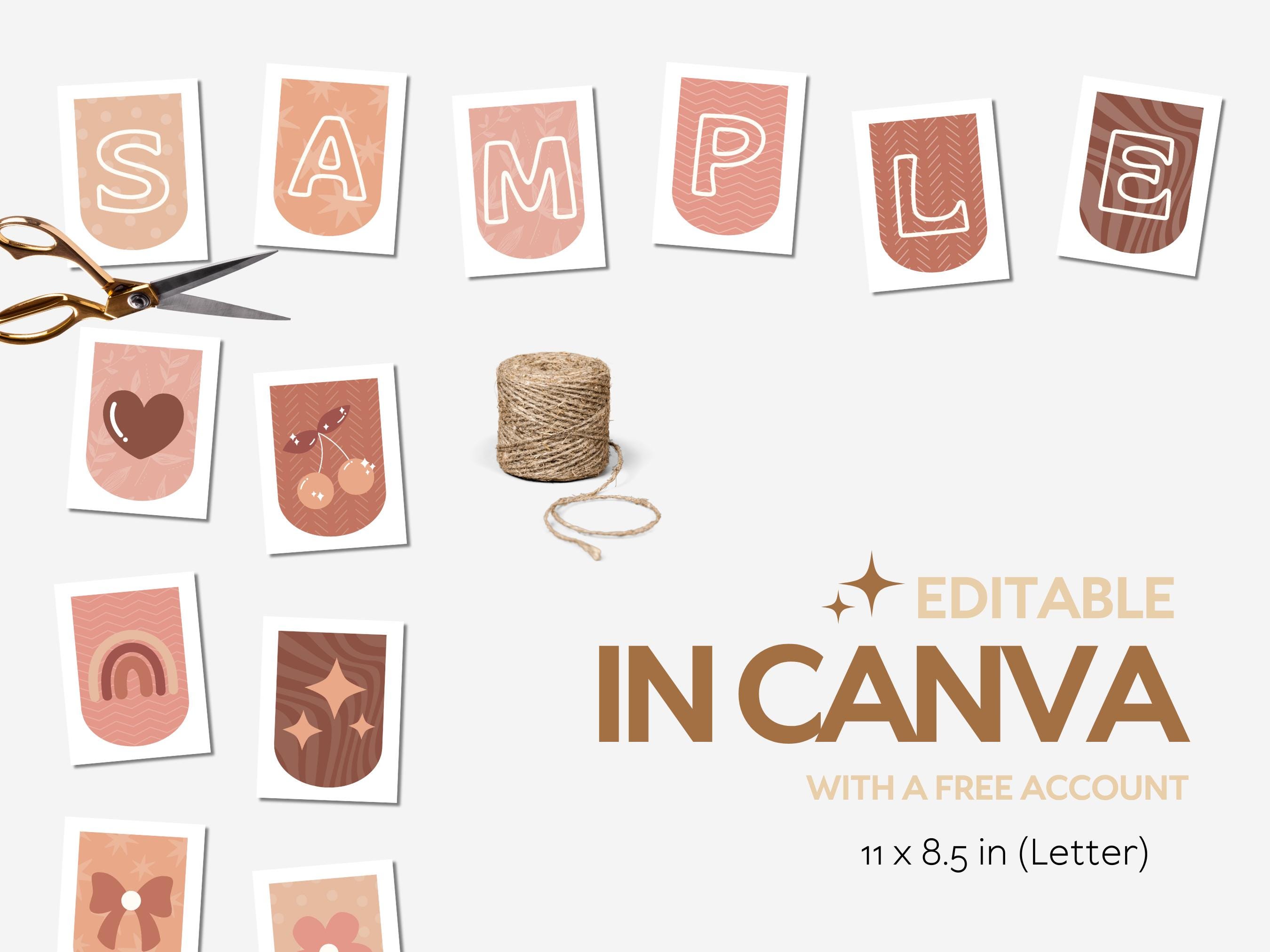 Classroom Bulletin Board Letters, Canva Editable Template, Modern Pink ...