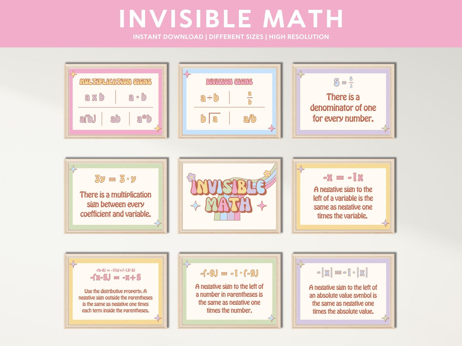 Invisible Math Printable Poster, Math Classroom Decor, Middle School ...