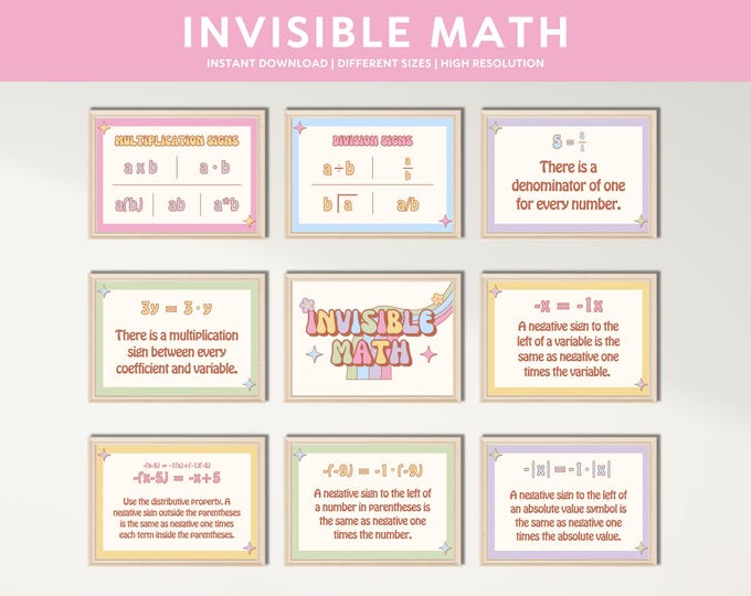 Invisible Math Printable Poster, Math Classroom Decor, Middle School ...