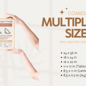 Trigonometry Posters, Types Properties of Triangle, Sine Law, Cosine Law, Right Triangle ...