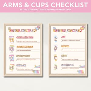 ARMS & CUPS Checklist Printable Poster, Revise Edit, Writing Strategy ...