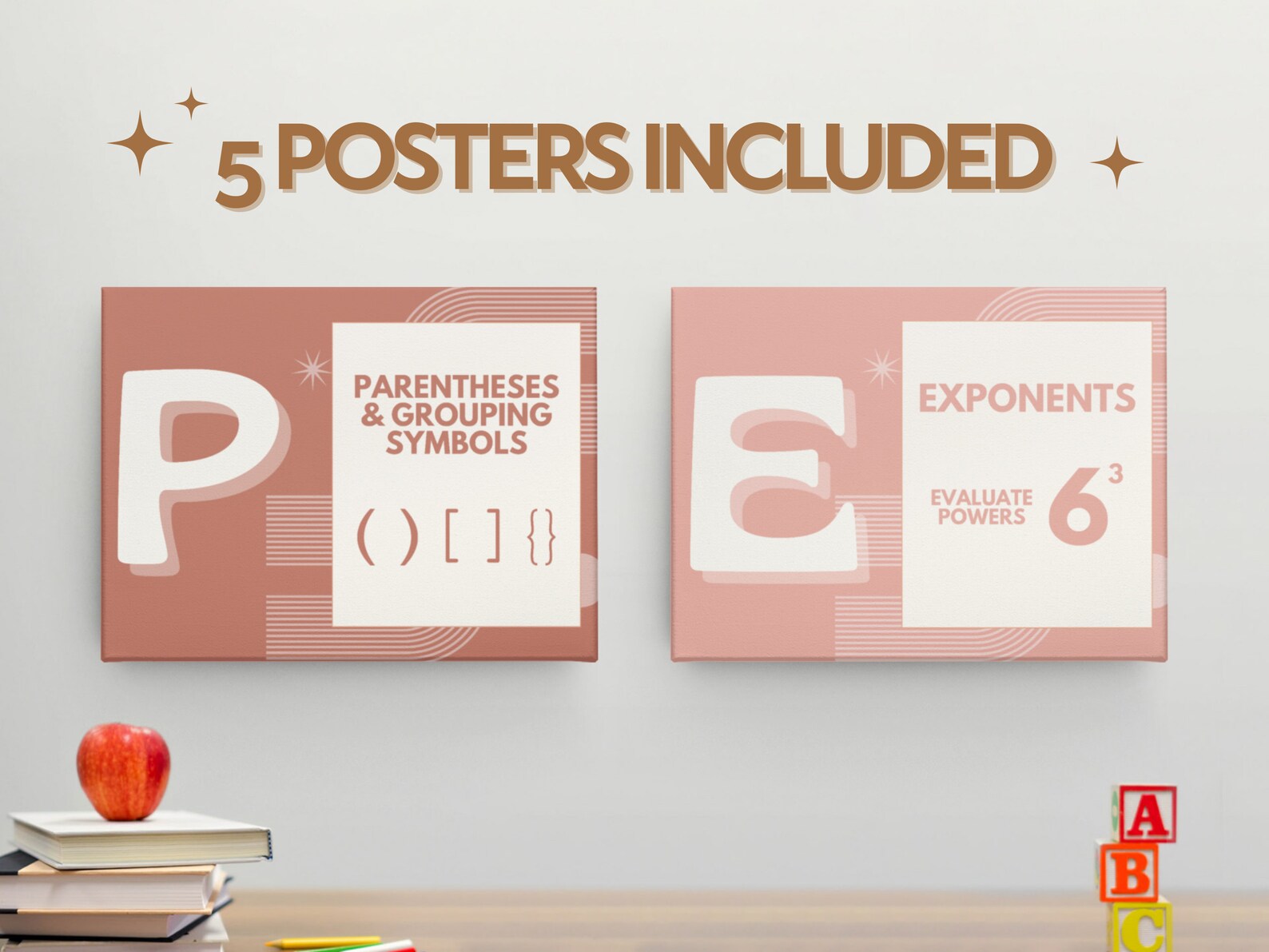 PEMDAS Printable Poster Set of 5, Order of Operations, Middle and High ...