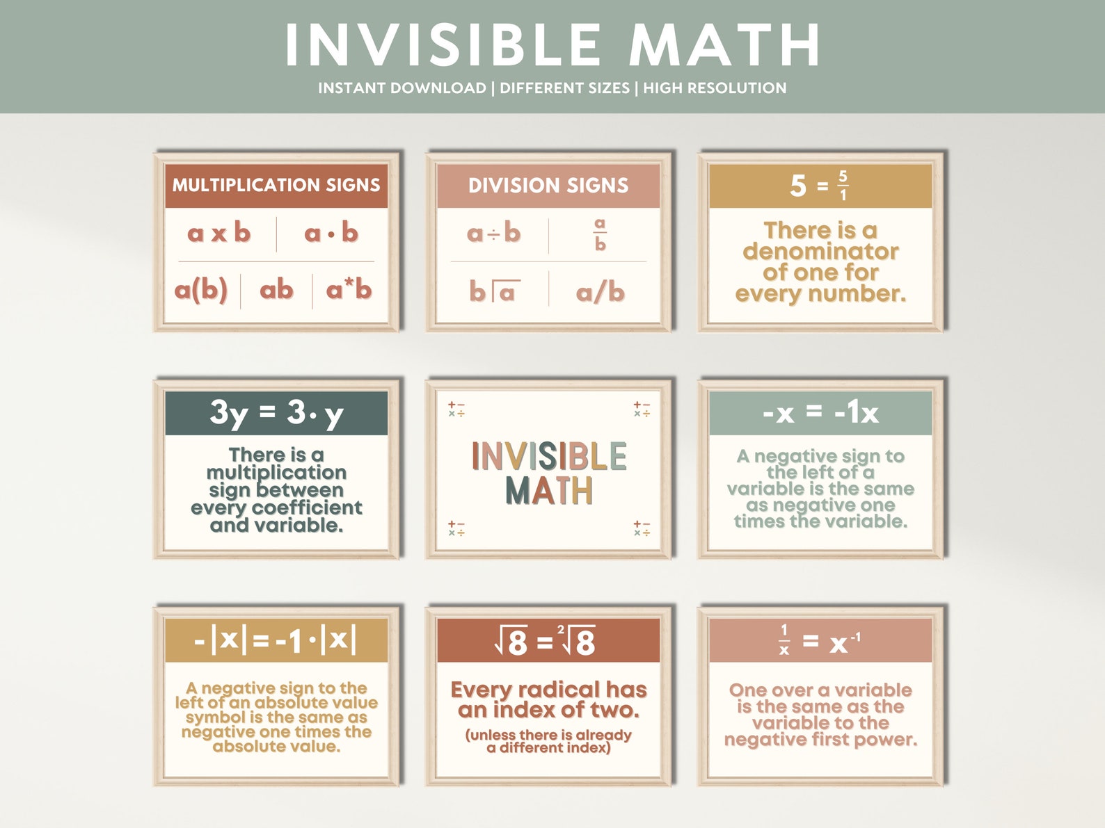 Invisible Math Printable Poster, Math Classroom Decor, Middle School ...