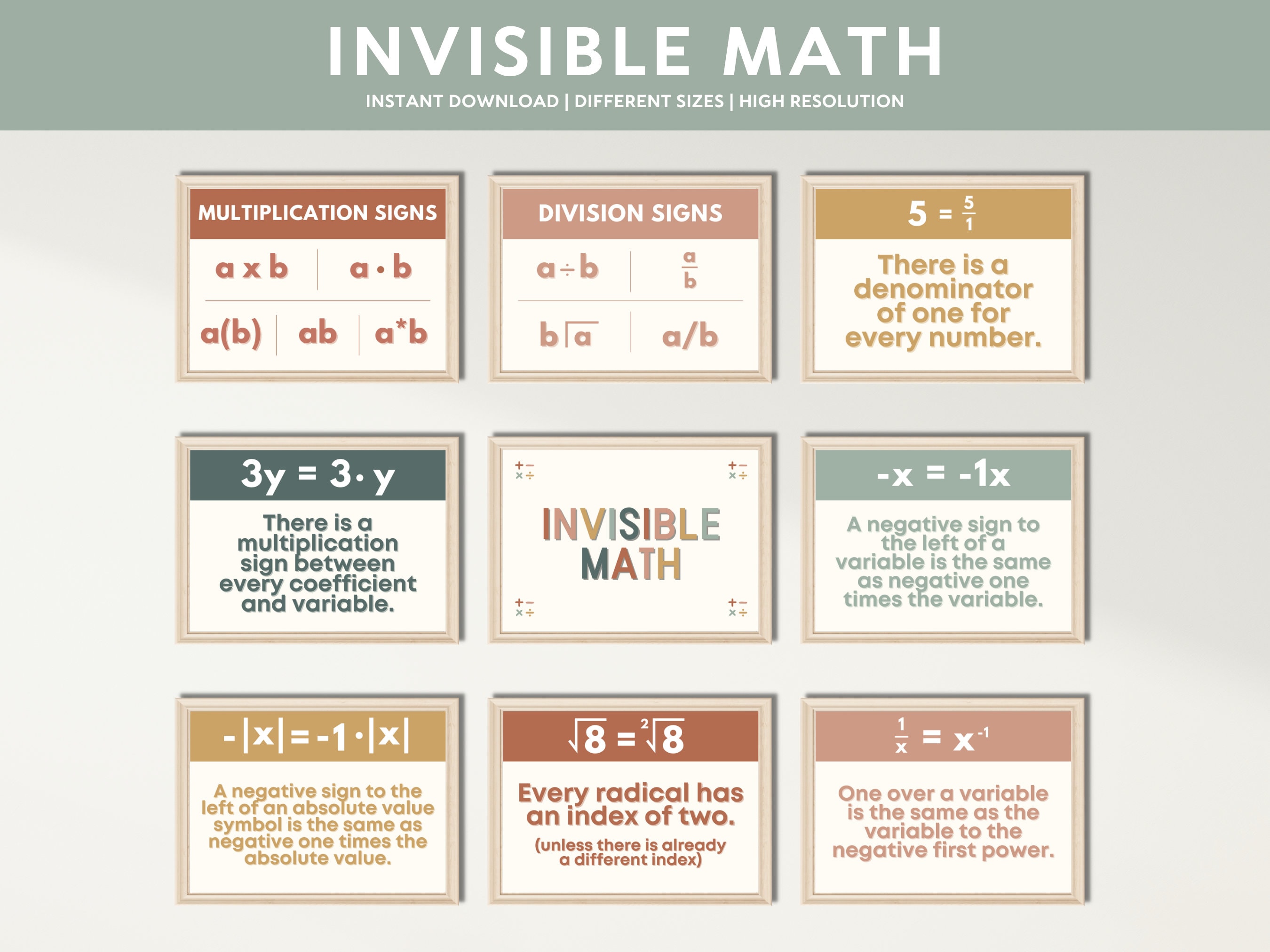 Invisible Math Printable Poster, Math Classroom Decor, Middle School ...