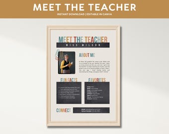 Meet the Teacher Classroom Printable Template, Canva Editable Template ...
