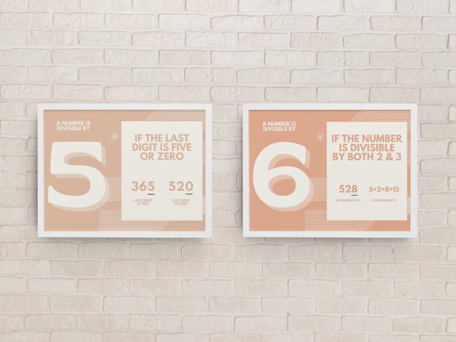 Divisibility Rules Printable Poster Set of 12, Middle and High School ...