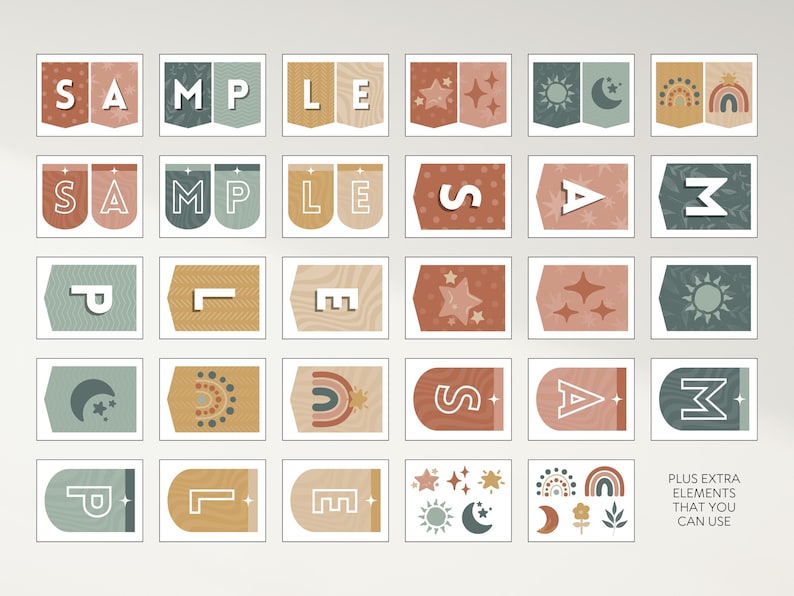 Classroom Bulletin Board Letters, Canva Editable Template, Modern ...