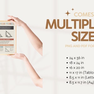 Trigonometry Posters, Types Properties of Triangle, Sine Law, Cosine ...