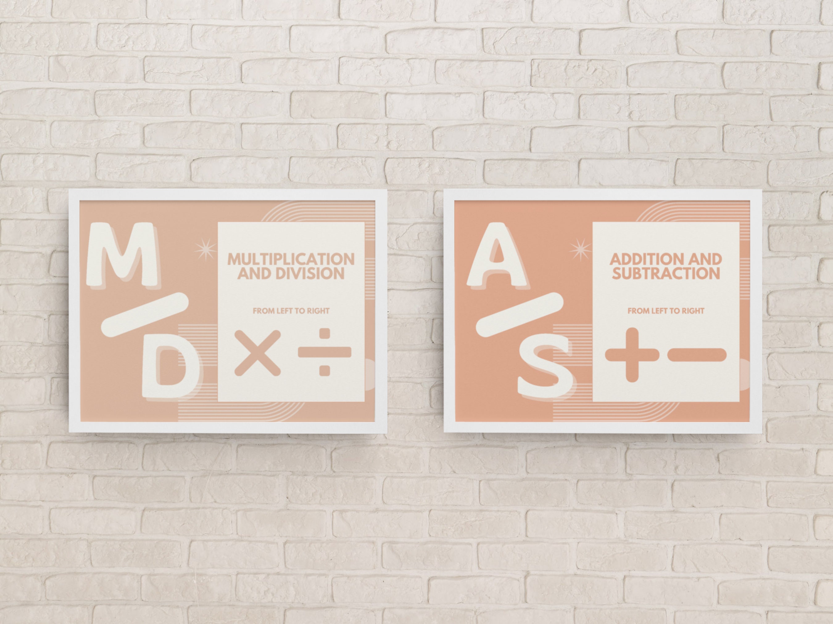 PEMDAS Printable Poster Set of 5, Order of Operations, Middle and High ...