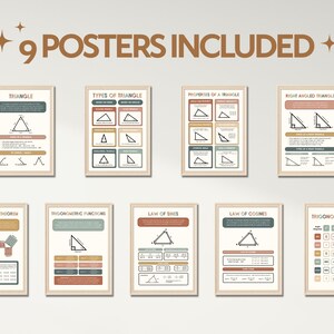 Trigonometry Posters, Types Properties of Triangle, Sine Law, Cosine ...