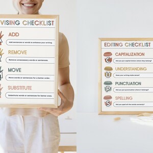 ARMS & CUPS Checklist Printable Poster, Revise Edit, Writing Strategy ...