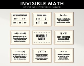 Invisible Math Printable Poster, Math Classroom Decor, Middle School ...