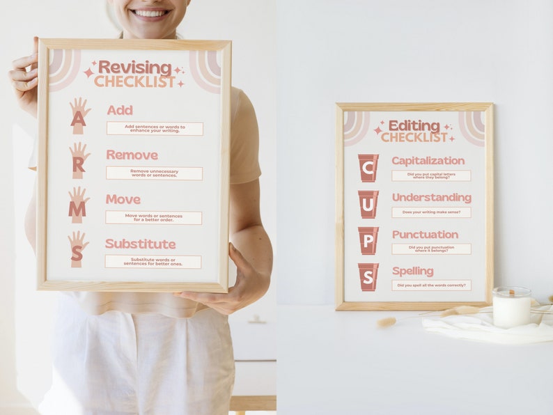 ARMS & CUPS Checklist Printable Poster, Revise Edit, Writing Strategy ...