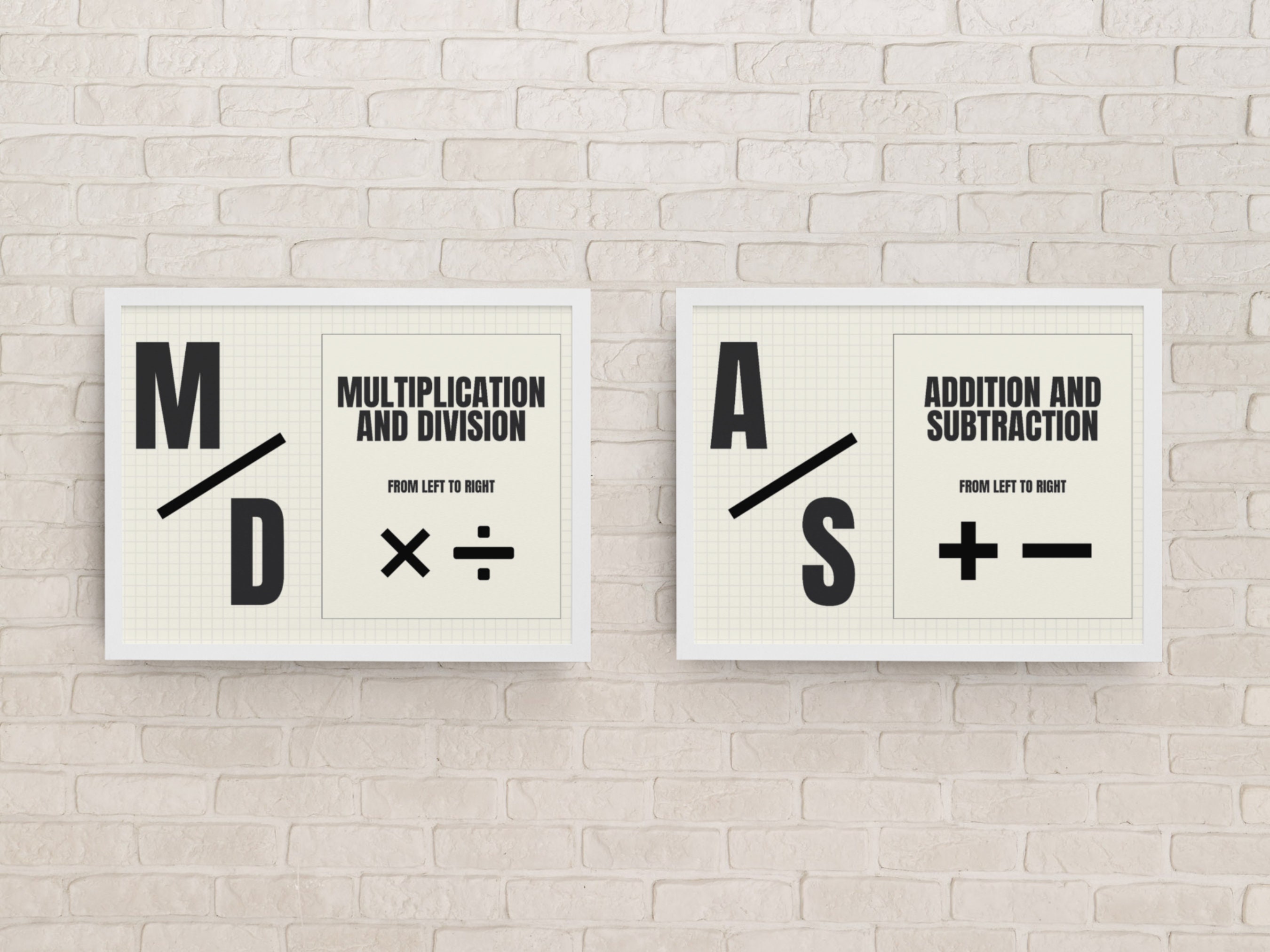 PEMDAS Printable Poster Set of 5, Order of Operations, Middle and High ...