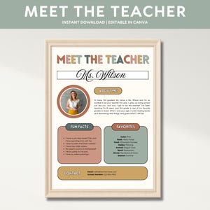 Meet the Teacher Classroom Printable Template, Canva Editable Template ...