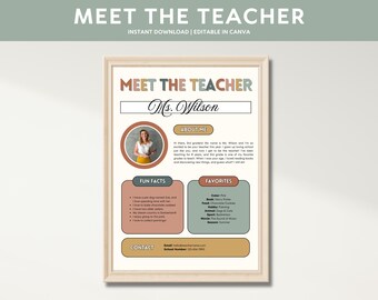 Meet the Teacher Classroom Printable Template, Canva Editable Template ...