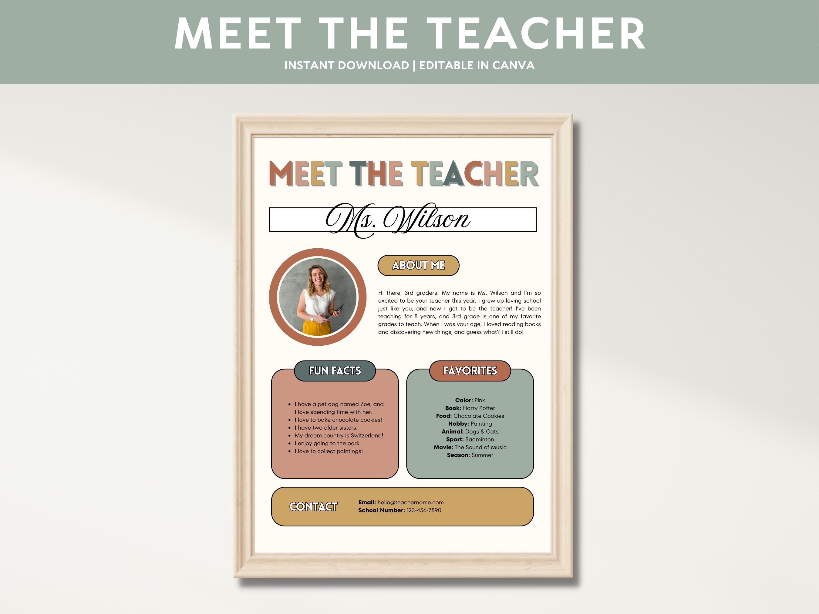 Meet the Teacher Classroom Printable Template, Canva Editable Template ...