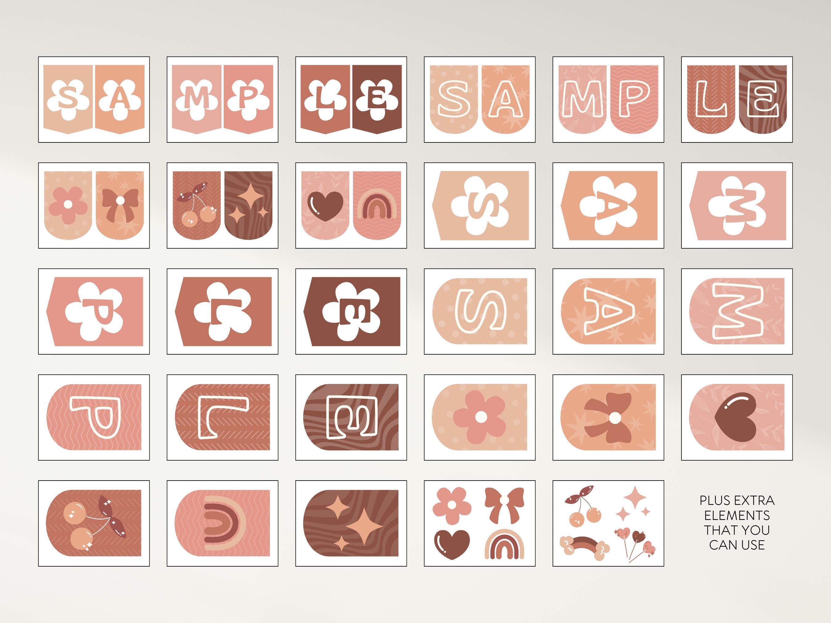 Classroom Bulletin Board Letters, Canva Editable Template, Modern Pink ...