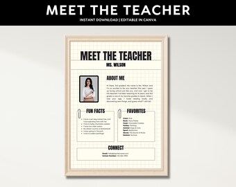 Meet the Teacher Classroom Printable Template, Canva Editable Template ...