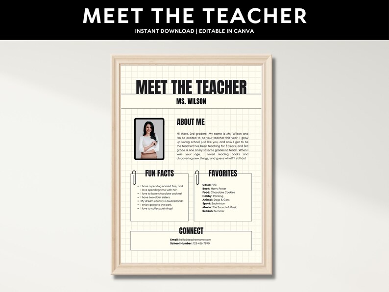Meet the Teacher Classroom Printable Template, Canva Editable Template ...