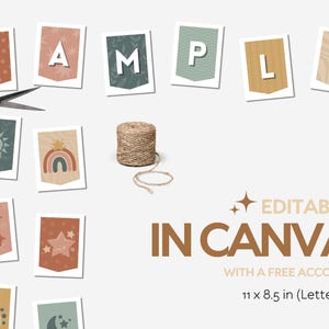 Classroom Bulletin Board Letters, Canva Editable Template, Modern ...