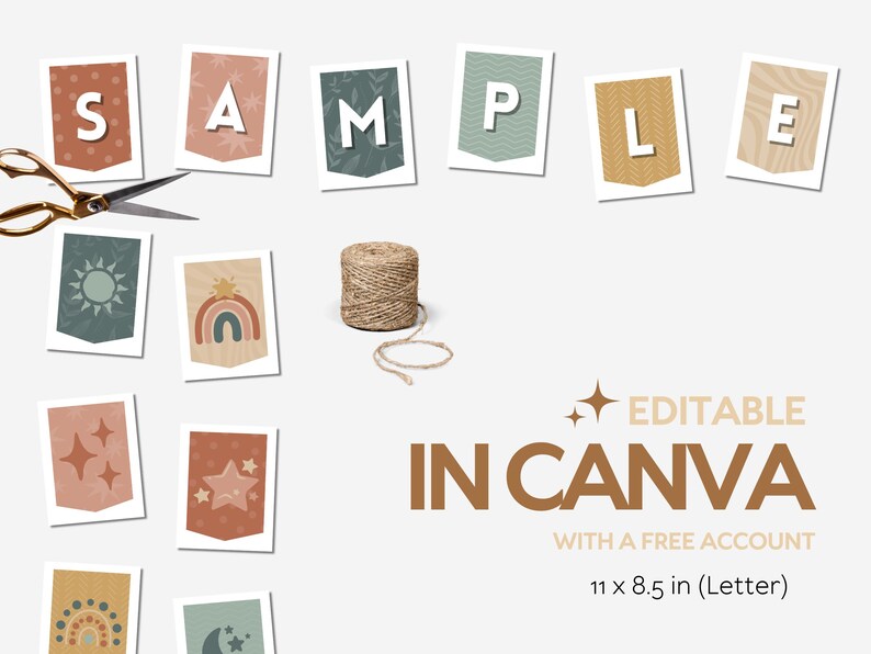 Classroom Bulletin Board Letters, Canva Editable Template, Modern ...