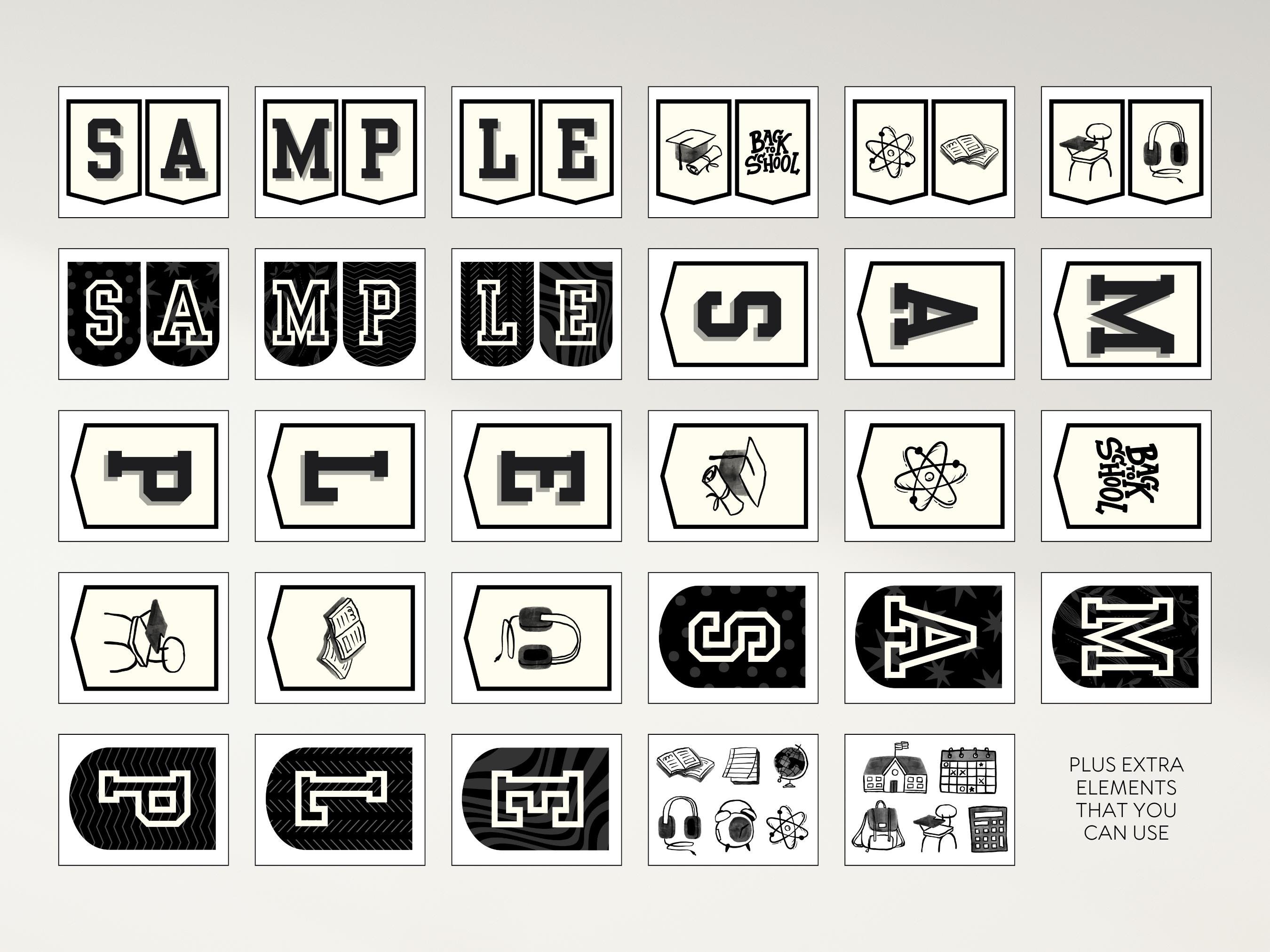 Classroom Bulletin Board Letters, Canva Editable Template, Modern ...