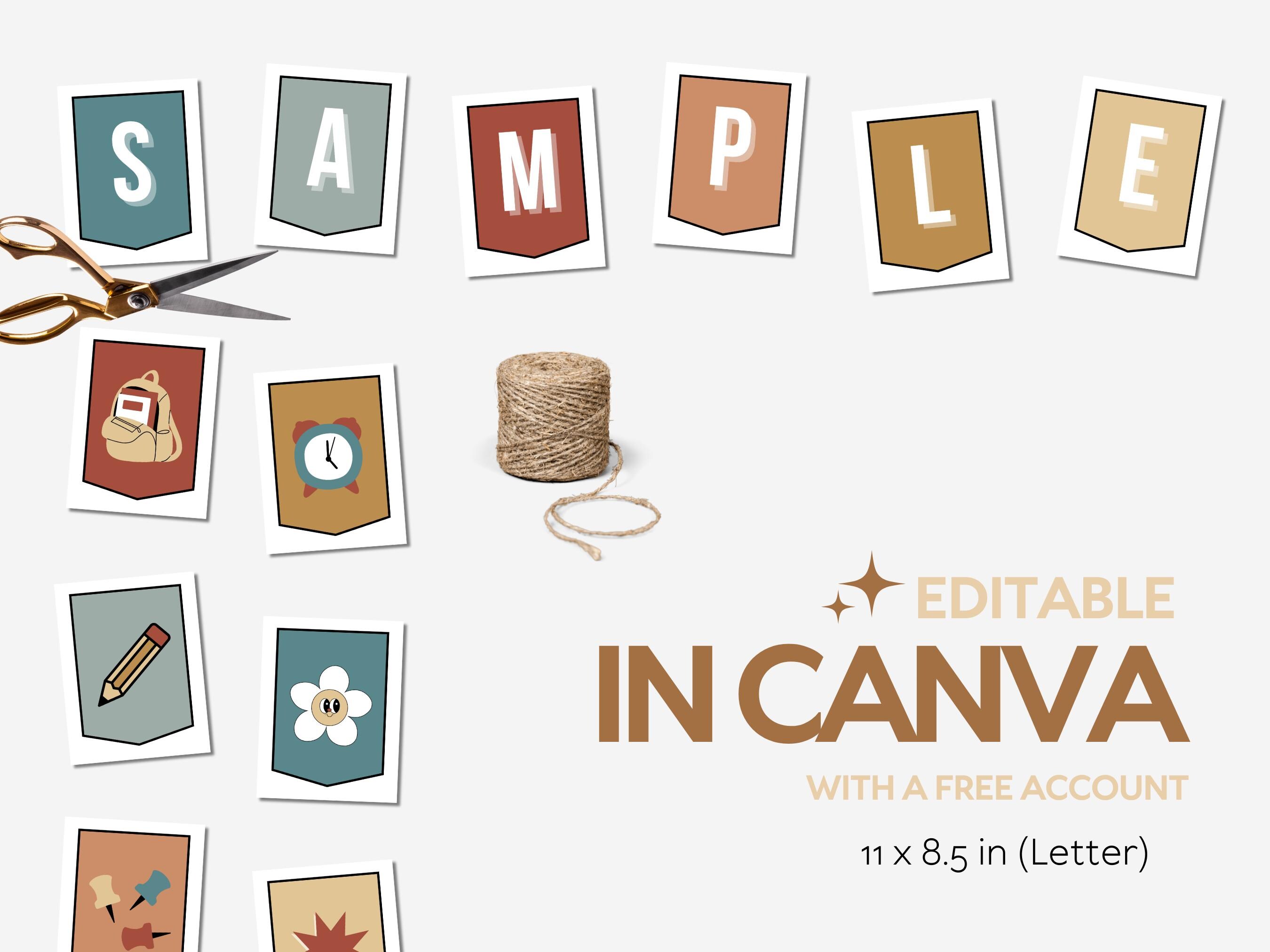 Classroom Bulletin Board Letters, Canva Editable Template, Modern ...