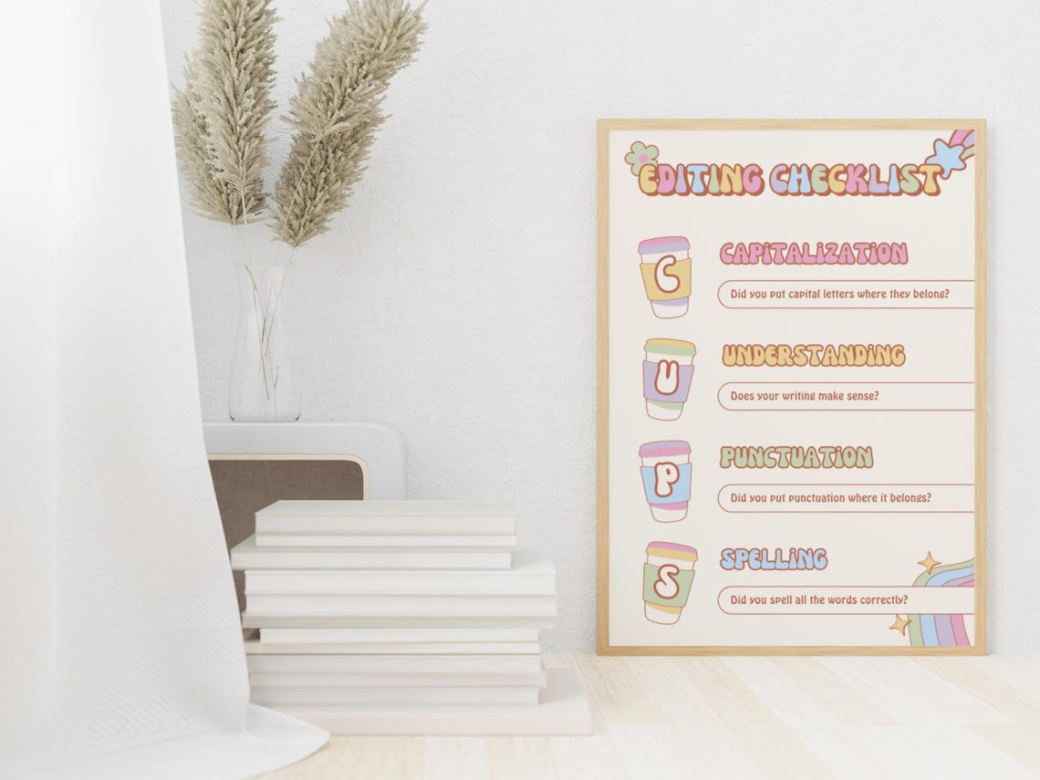 ARMS & CUPS Checklist Printable Poster, Revise Edit, Writing Strategy ...