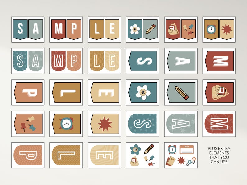 Classroom Bulletin Board Letters, Canva Editable Template, Modern ...