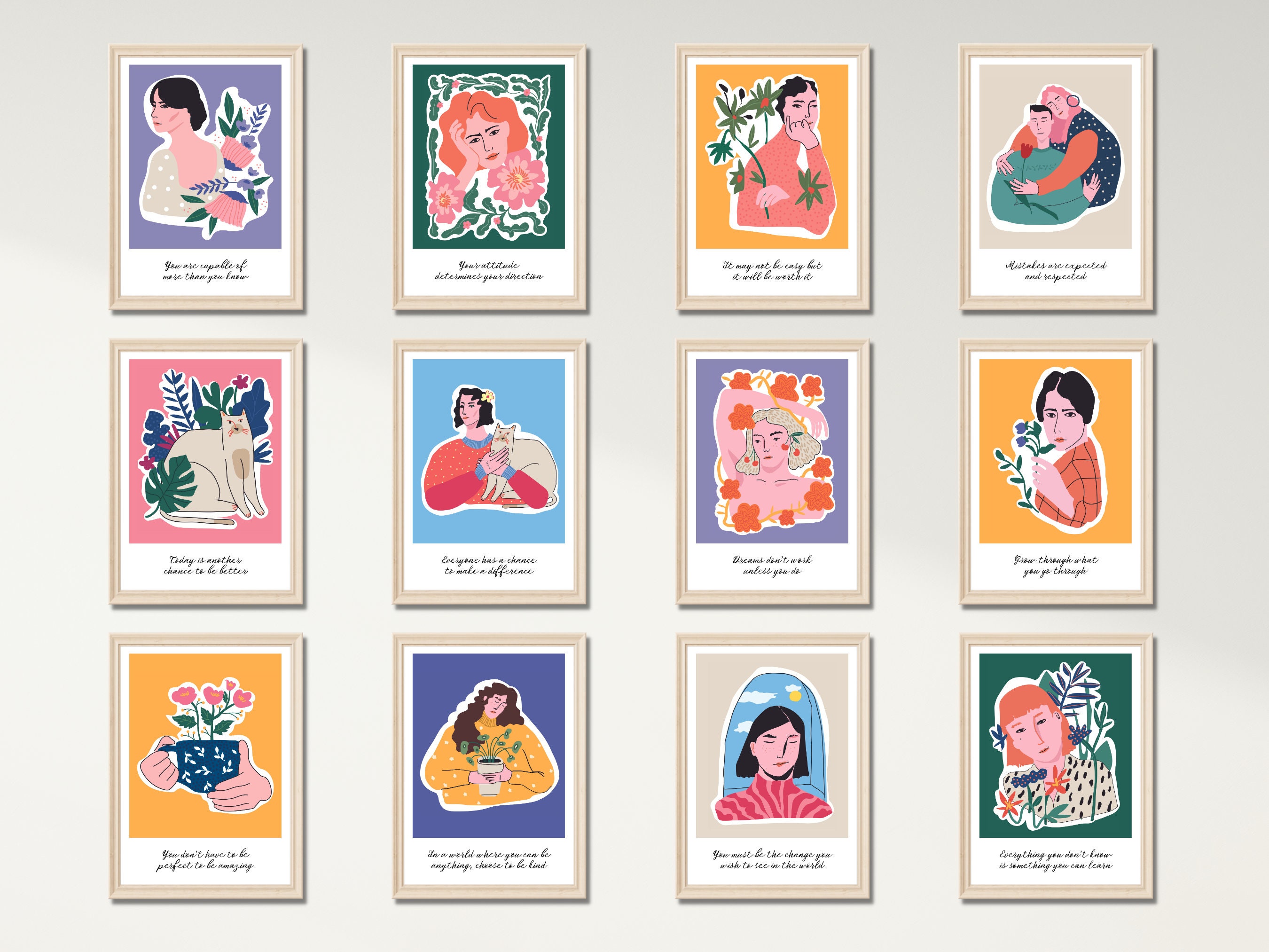 Growth Mindset Printable Poster Set of 12, Middle and High School ...