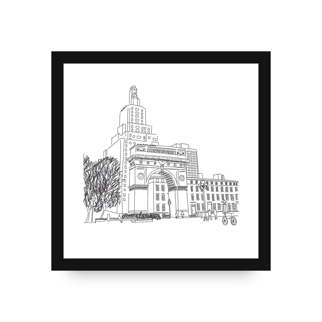 NYU Washington Square Park Print, Manhattan Wall Art, Black and White ...