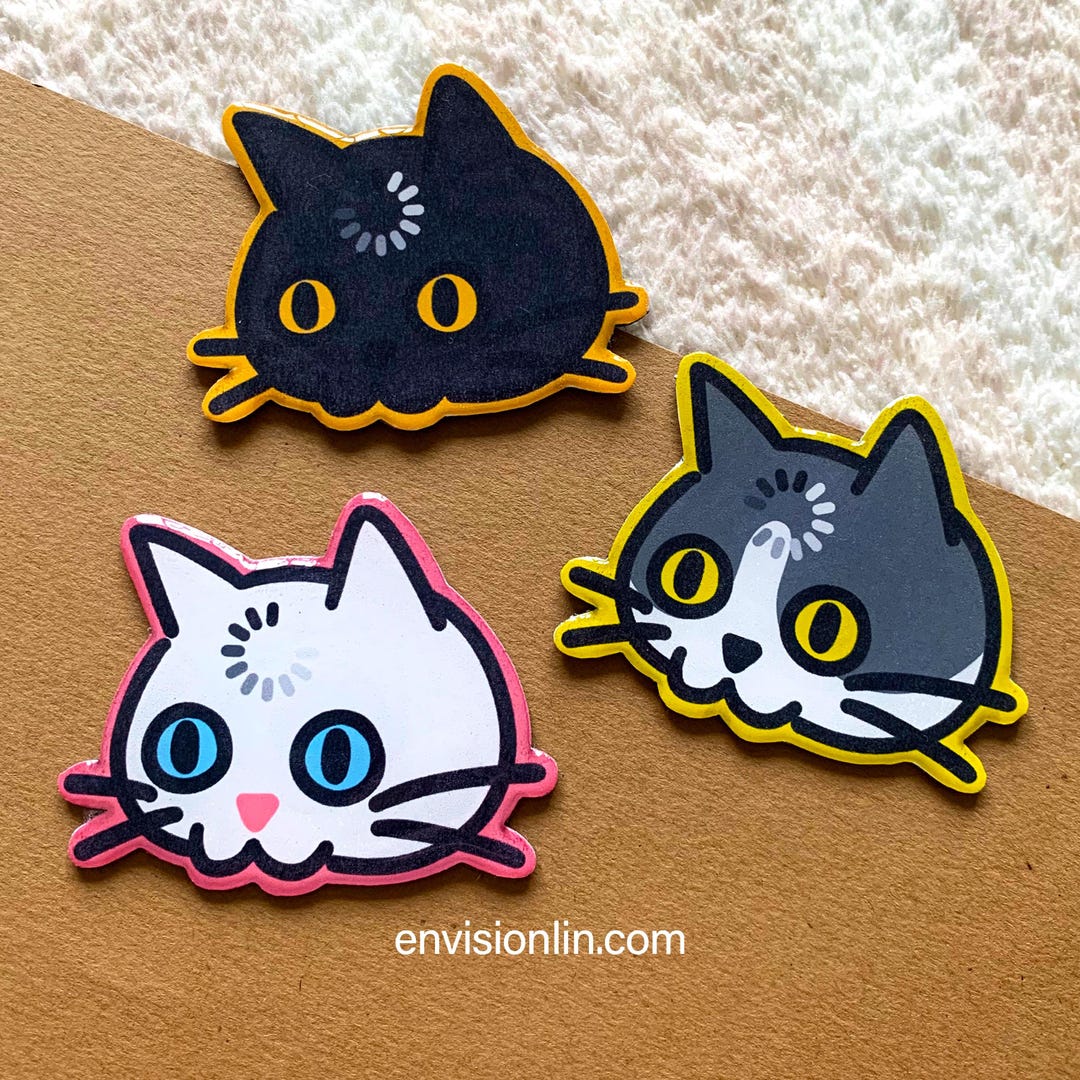 Cute Cat Magnet Kitchen Decor Black Cat Magnet Gift for Her Cat Lovers ...