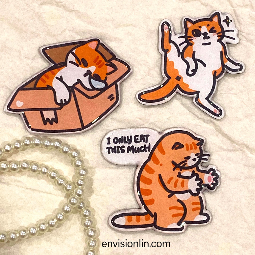 Silly Cat Magnet| Funny Cat Meme Magnet| Fluffy Cat Magnet Gift for Her ...